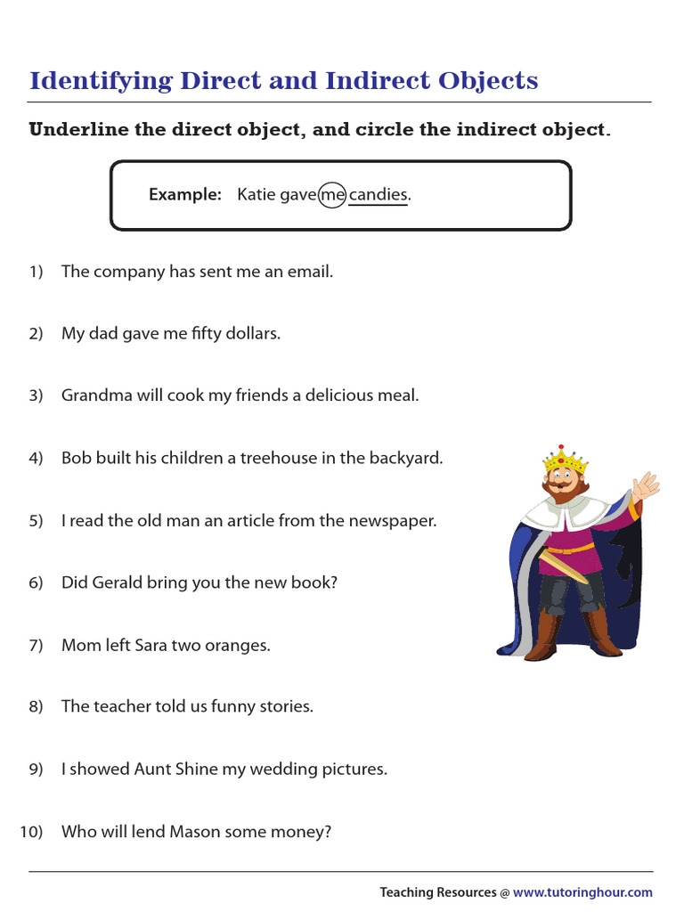 Direct Indirect Objects | PDF | Games & Activities | Mystery, Thriller ...