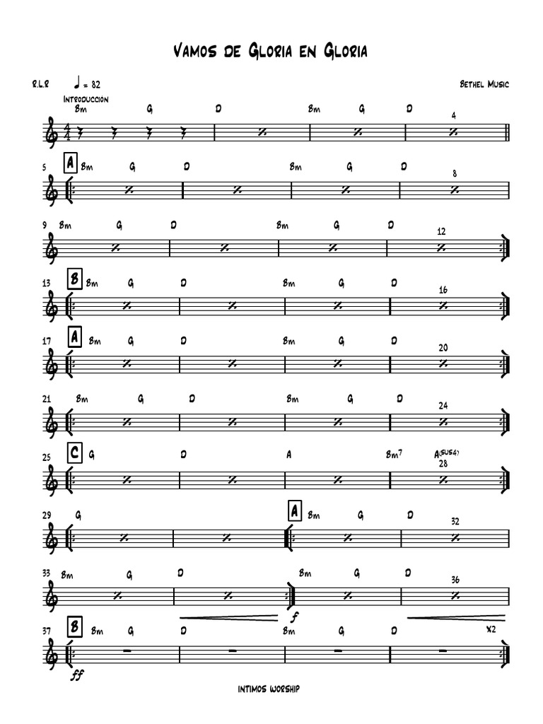 Vamos de Gloria en Gloria - Chart | PDF
