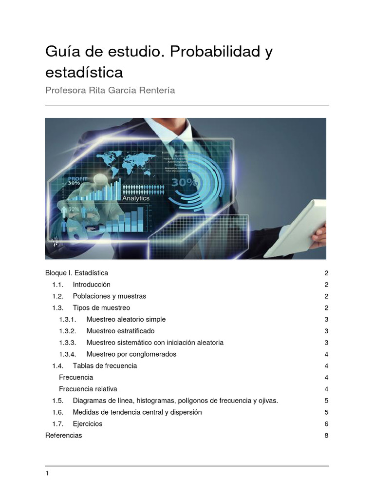 Probabilidad y Estadistica Bloque 1 Guia | PDF | Muestreo (Estadísticas) | Histograma