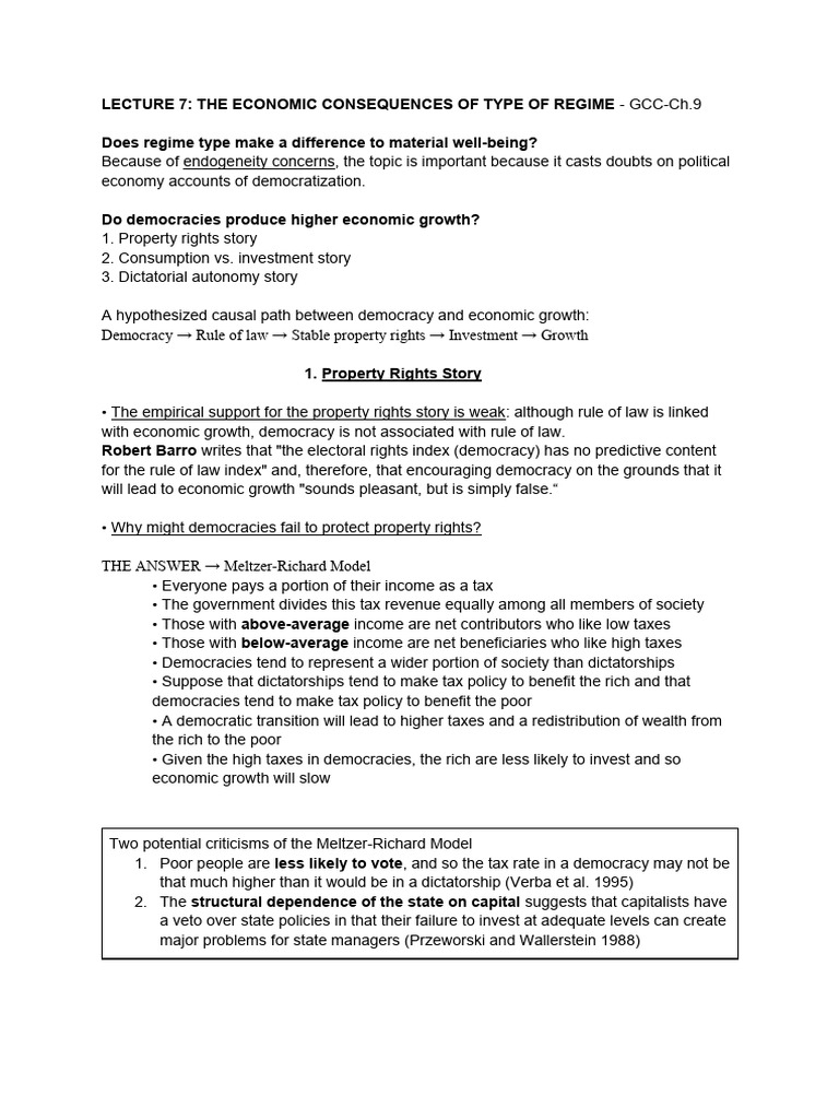 Lecture 7 - The Economic Consequences of Type of Regime | PDF | Taxes ...