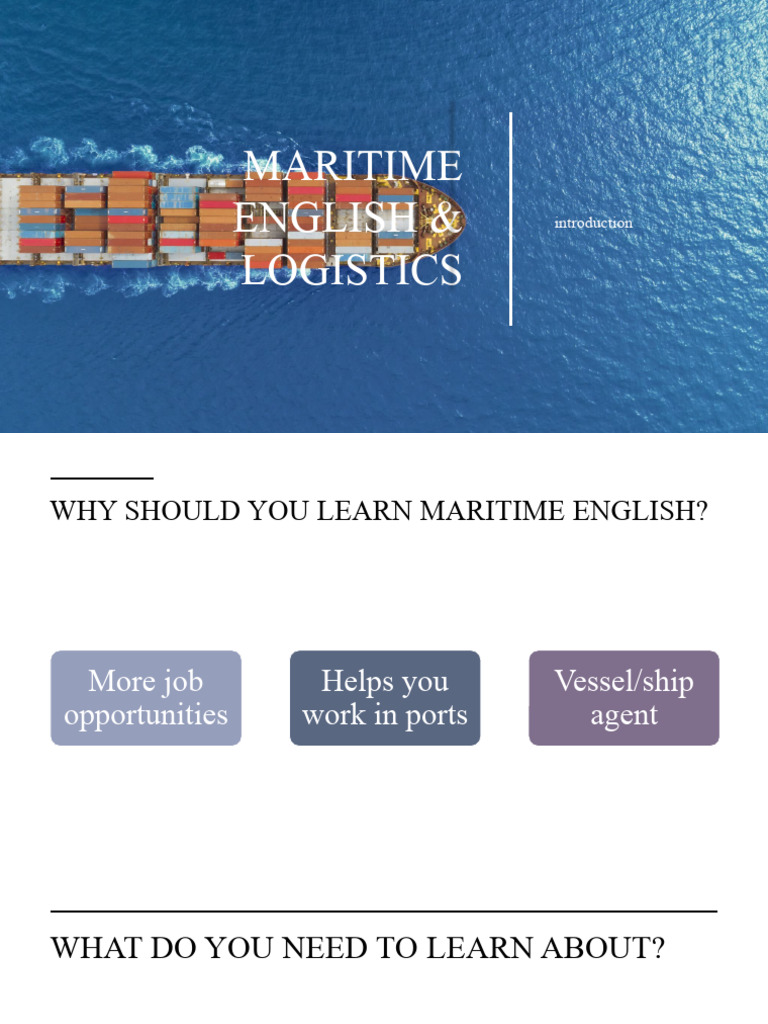 maritime english and logistics | PDF | Ships | Shipping