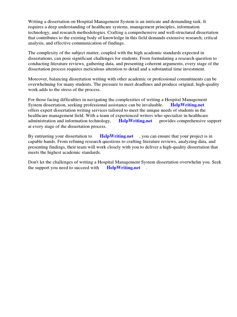 Hospital Management System Dissertation | PDF | World Wide Web | Internet & Web
