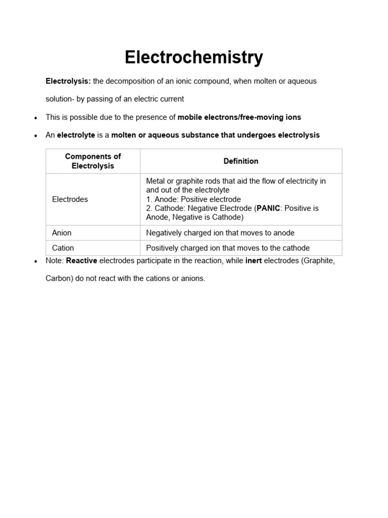 Electrochemistry #2 | PDF | Anode | Ion
