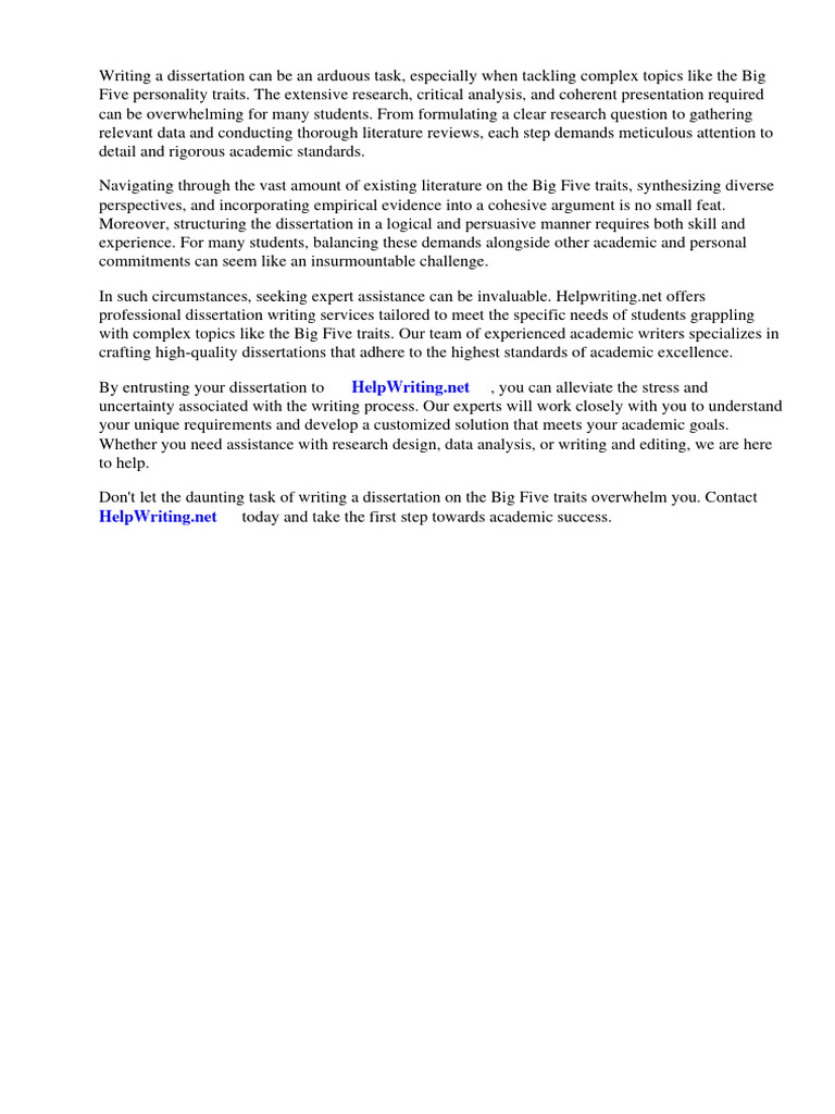 Dissertation Big Five | PDF | Gross Domestic Product | Scientific Method