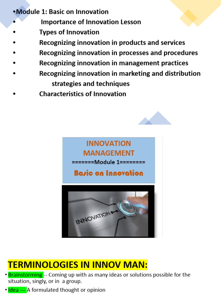 Innovation Management | PDF | Innovation | Entrepreneurship