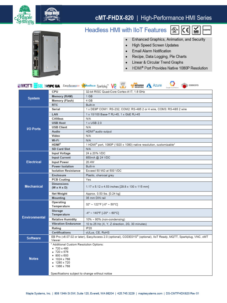 Ds CMT FHDX 820 | PDF | User Interface | Programmable Logic Controller