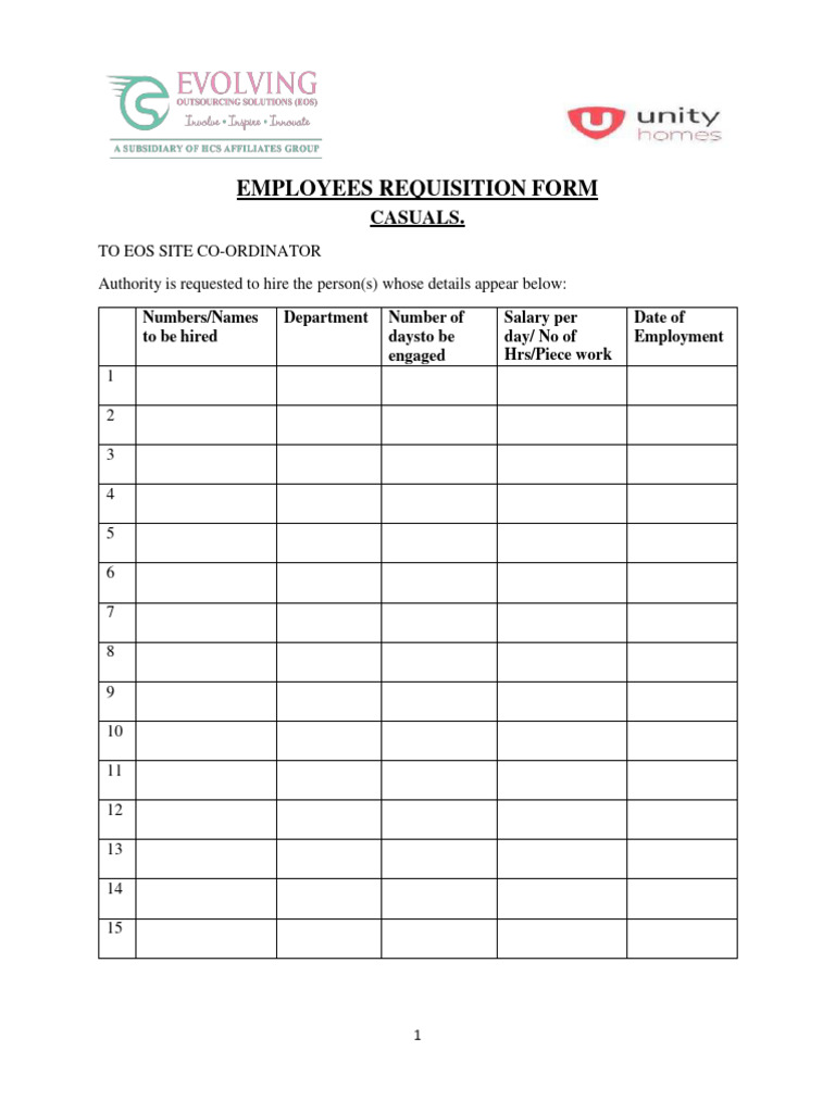 EOS-UNITY CASUALS REQUISITION FORM (1) - Compressed | PDF