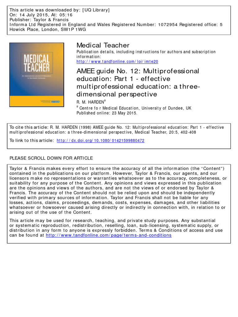 AMEE Guide 12-Multiprofessional Education-Part 1 - Effective Multiprofessional Education-A ...