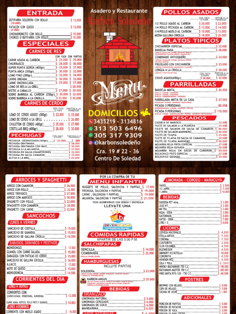 Menú Karbon Soledeño ? | PDF