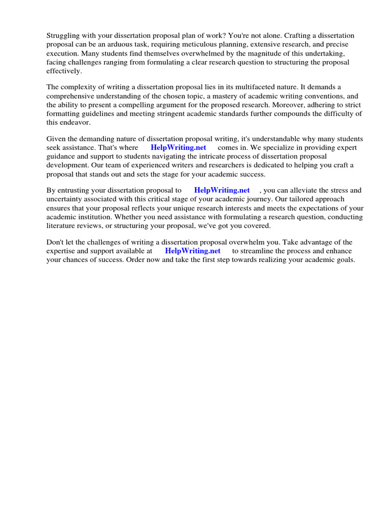 Dissertation Proposal Plan of Work | Download Free PDF | Thesis ...