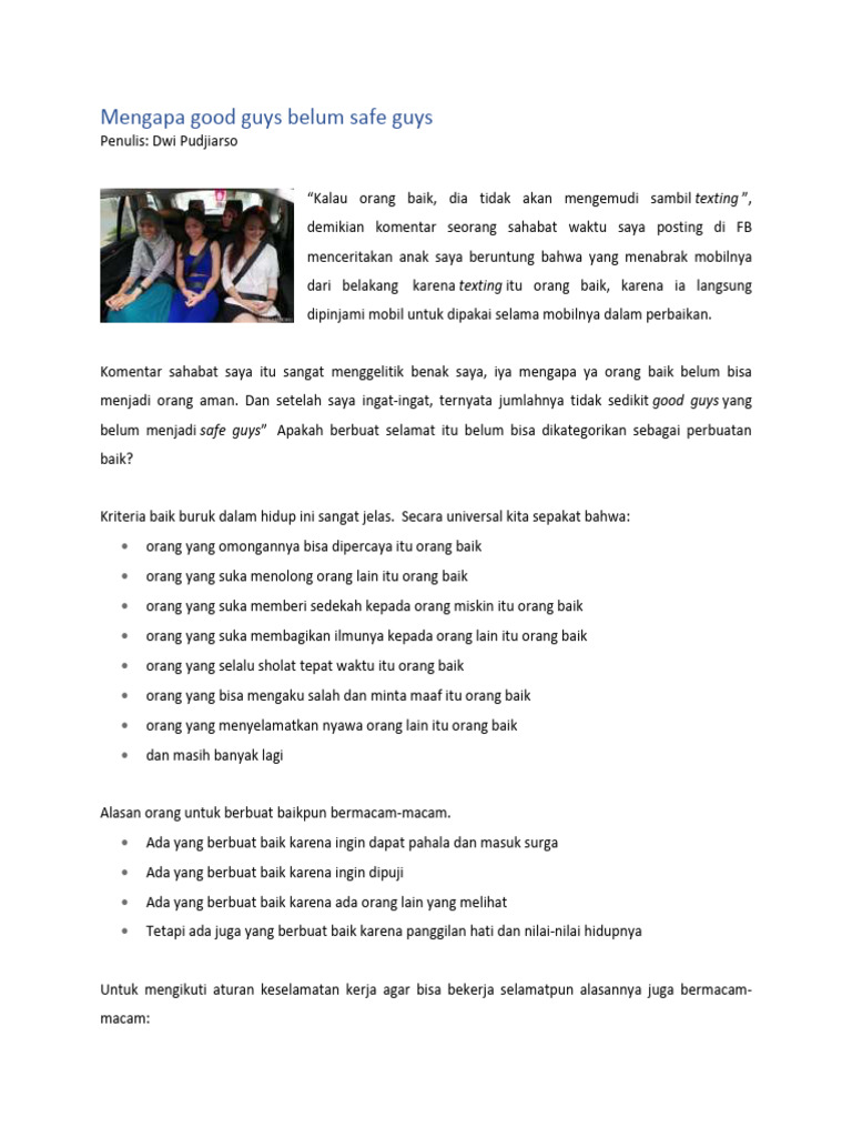 Mengapa Good Guys Belum Safe Guys | PDF