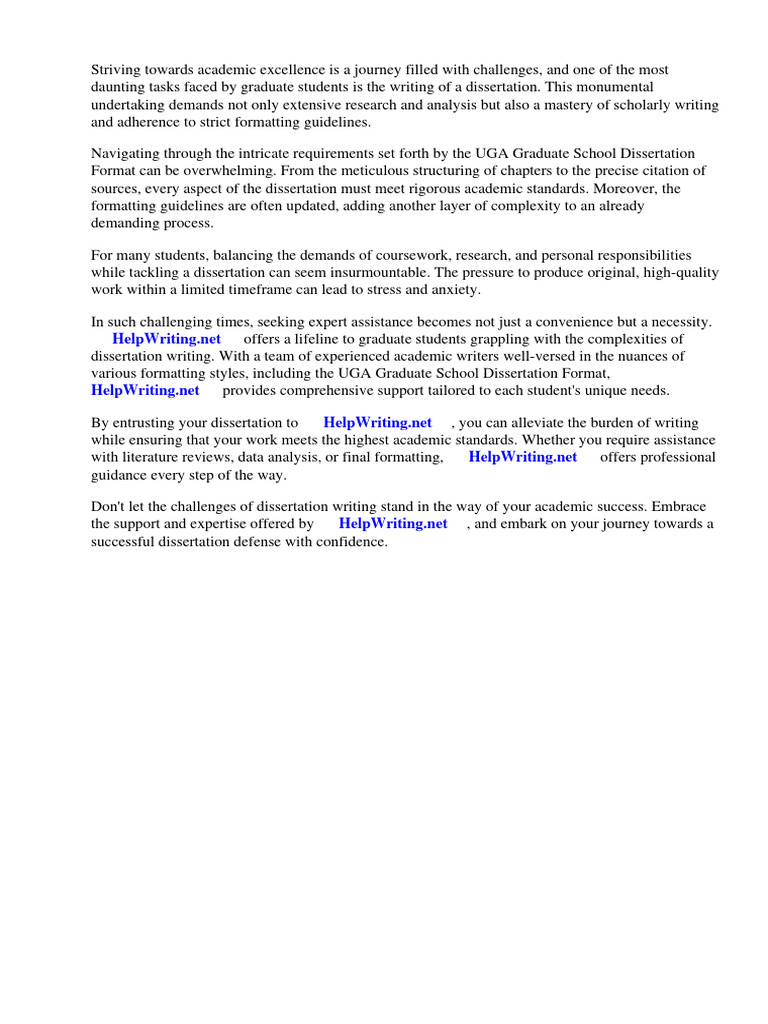 Uga Graduate School Dissertation Format | PDF | Thesis | Lesbian