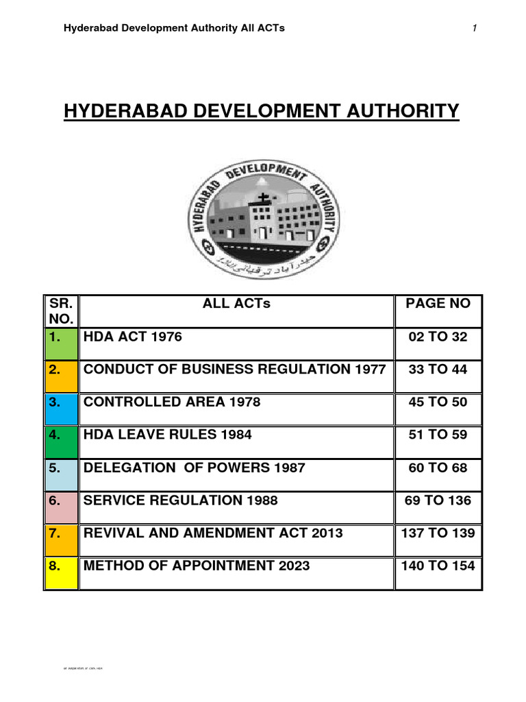 All Acts of HDA | PDF