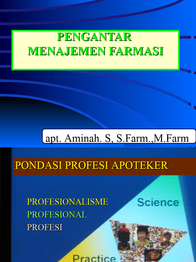 Manajemen Farmasi - Pertemuan 1 | PDF