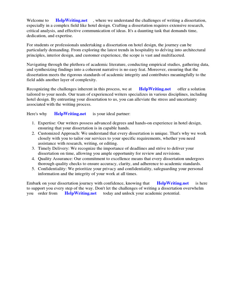 Dissertation Hotel Design | PDF | Thesis | Academic Publishing