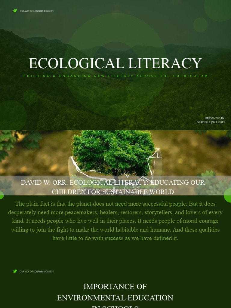 Ecological Literacy | PDF | Sustainability | Learning