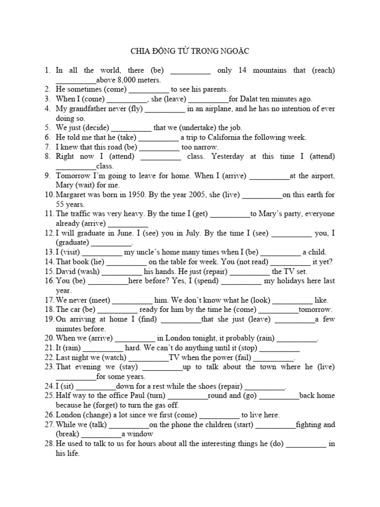 T NG H P Thì 2 | PDF