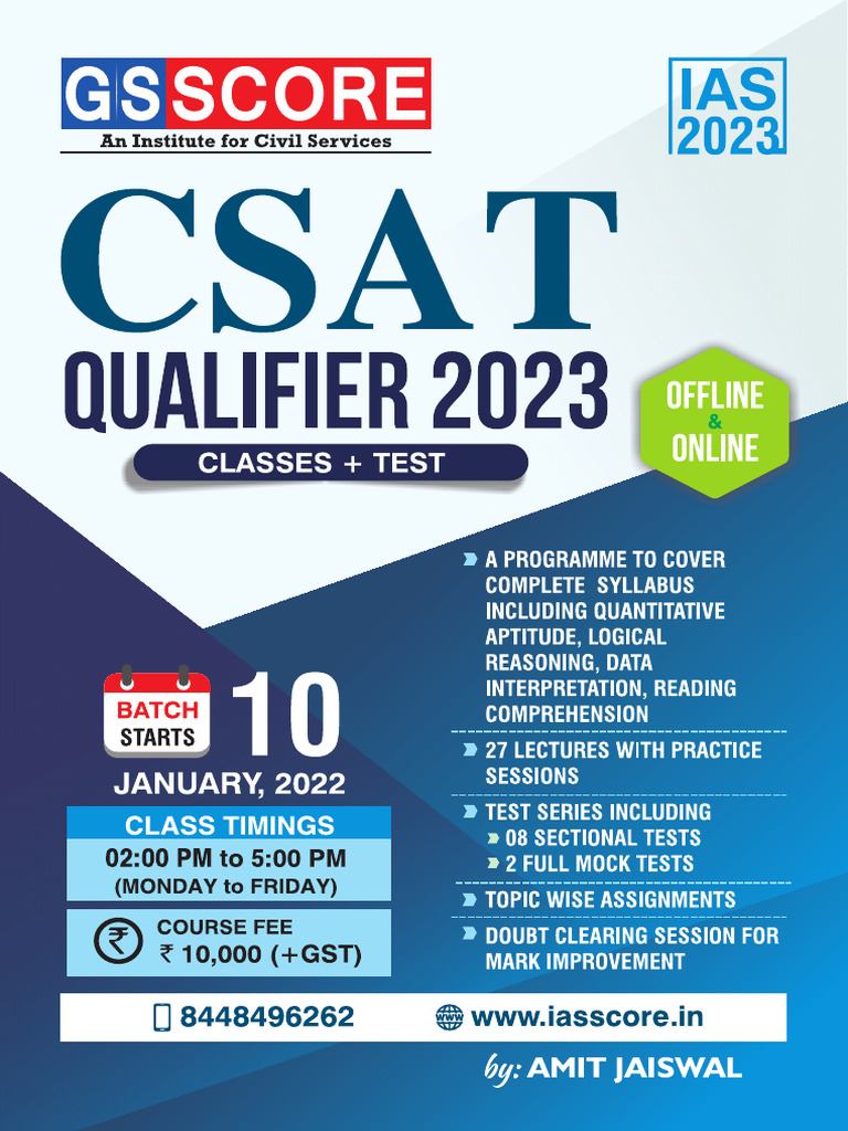 Csat Qualifier 2023 | Download Free PDF | Arithmetic | Mathematics