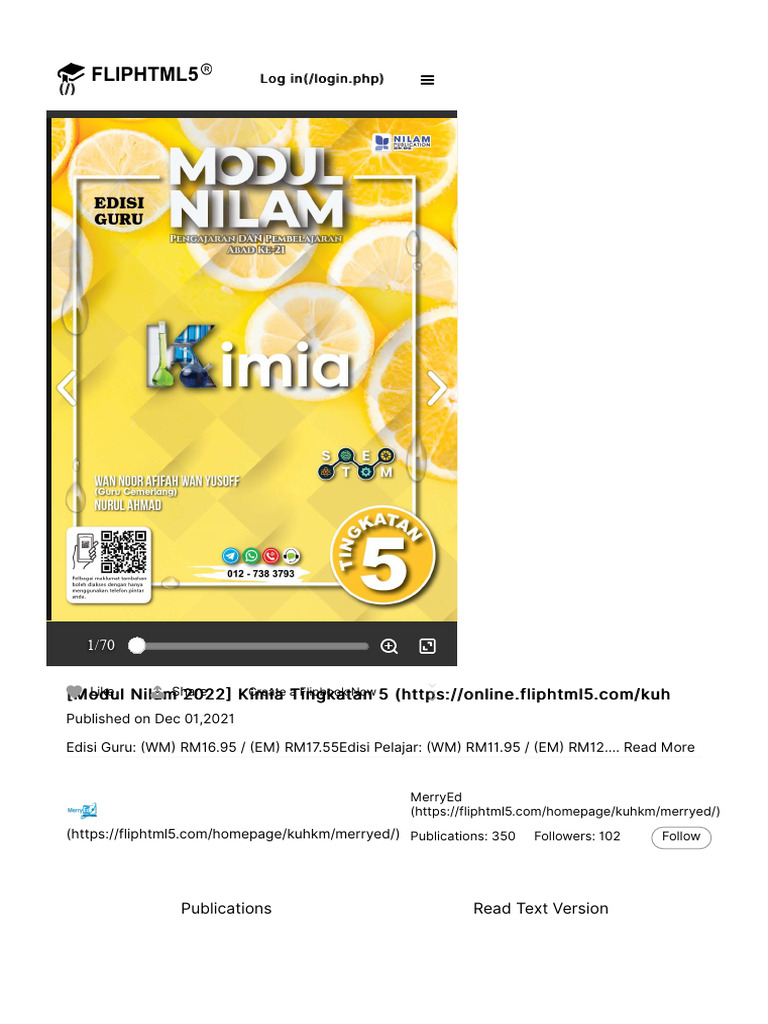 (Modul Nilam 2022) Kimia Tingkatan 5 - Flipbook by MerryEd - FlipHTML5 | PDF