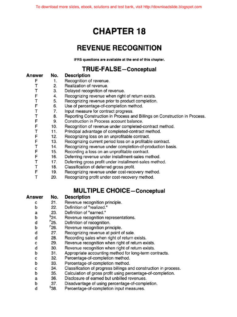 Chapter 18 Revenue Recognition | PDF