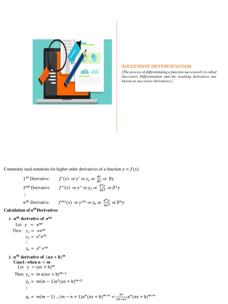 Successive Differentiation New | PDF | Derivative | Algebra Successive Differentiation New | PDF | Derivative | Algebra