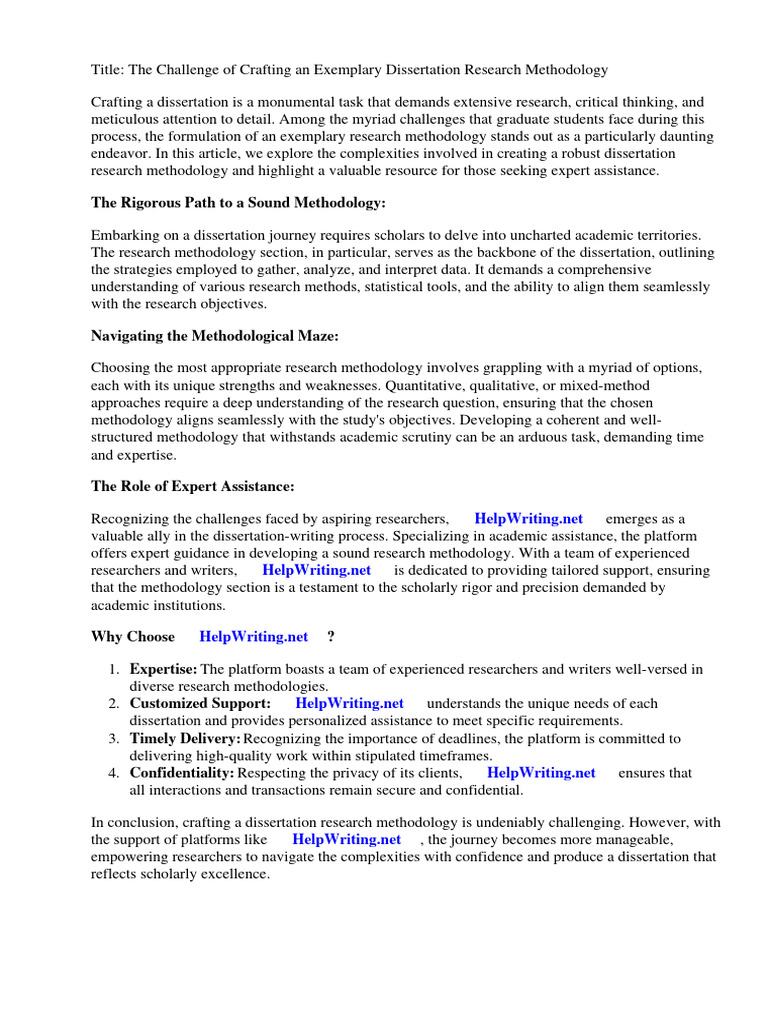 Example of Dissertation Research Methodology | PDF | Methodology | Thesis