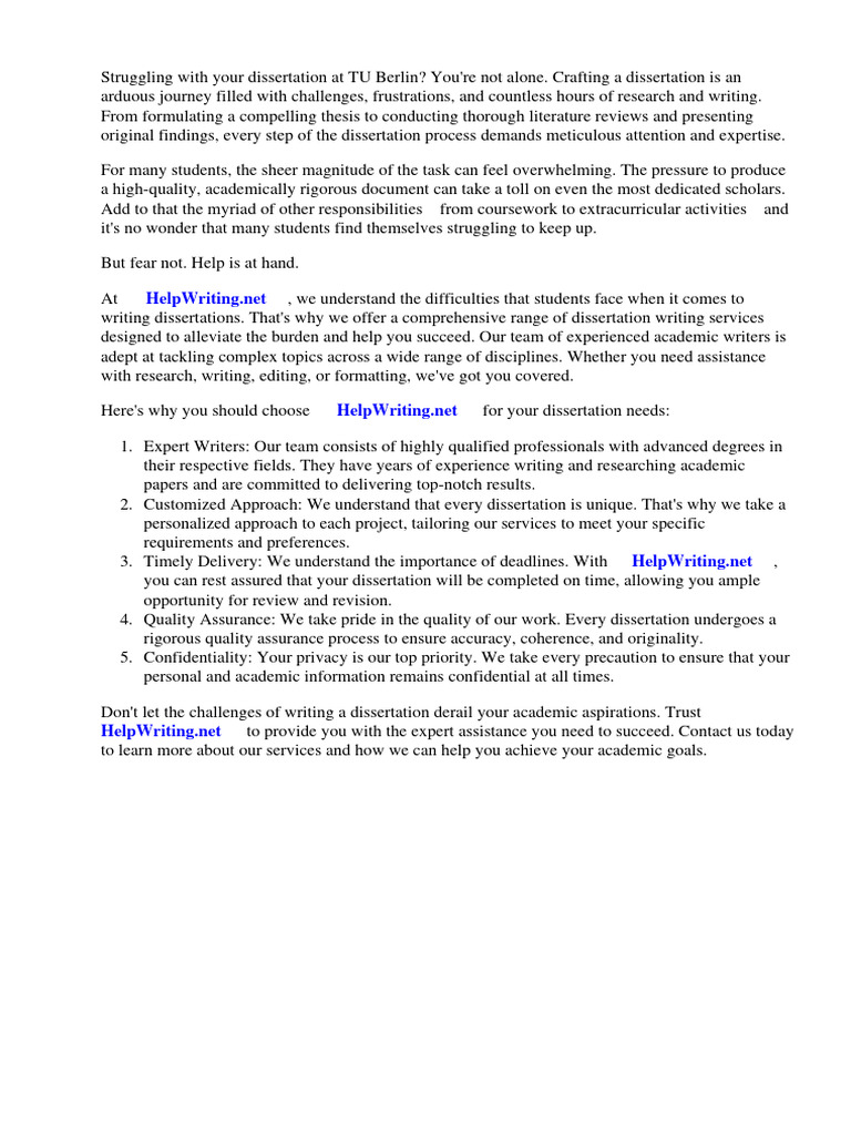 Dissertation Tu Berlin | PDF | Thesis | Doctor Of Philosophy