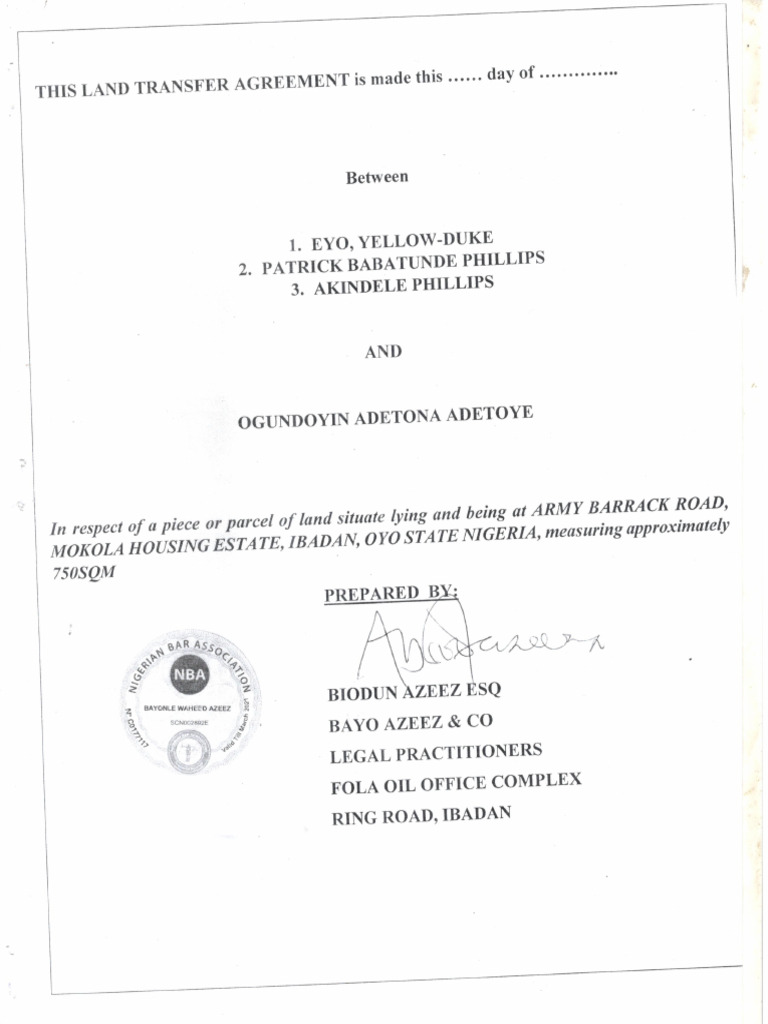 Land Agreement | PDF