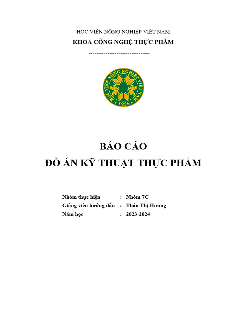 Báo Cáo Nhóm 7C-Cô Đặc Sữa Không Đường | PDF