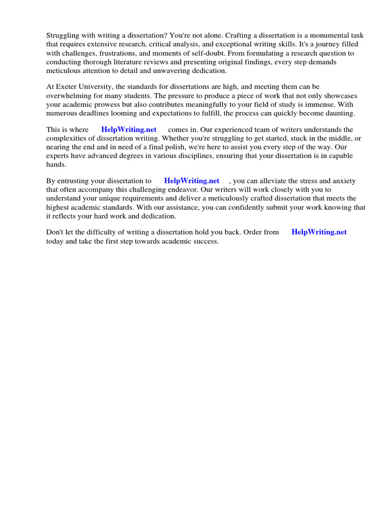 Dissertation Help for Exeter Students | PDF | Thesis | Social Media