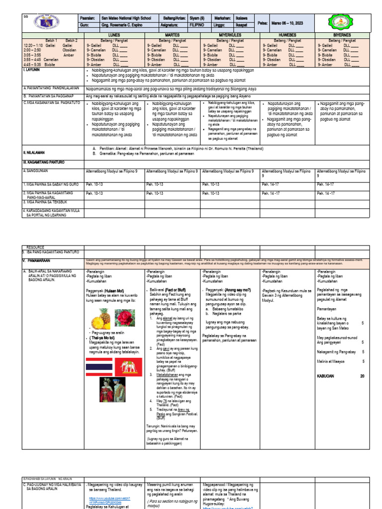 DLL-Aralin 3 Alamat | PDF