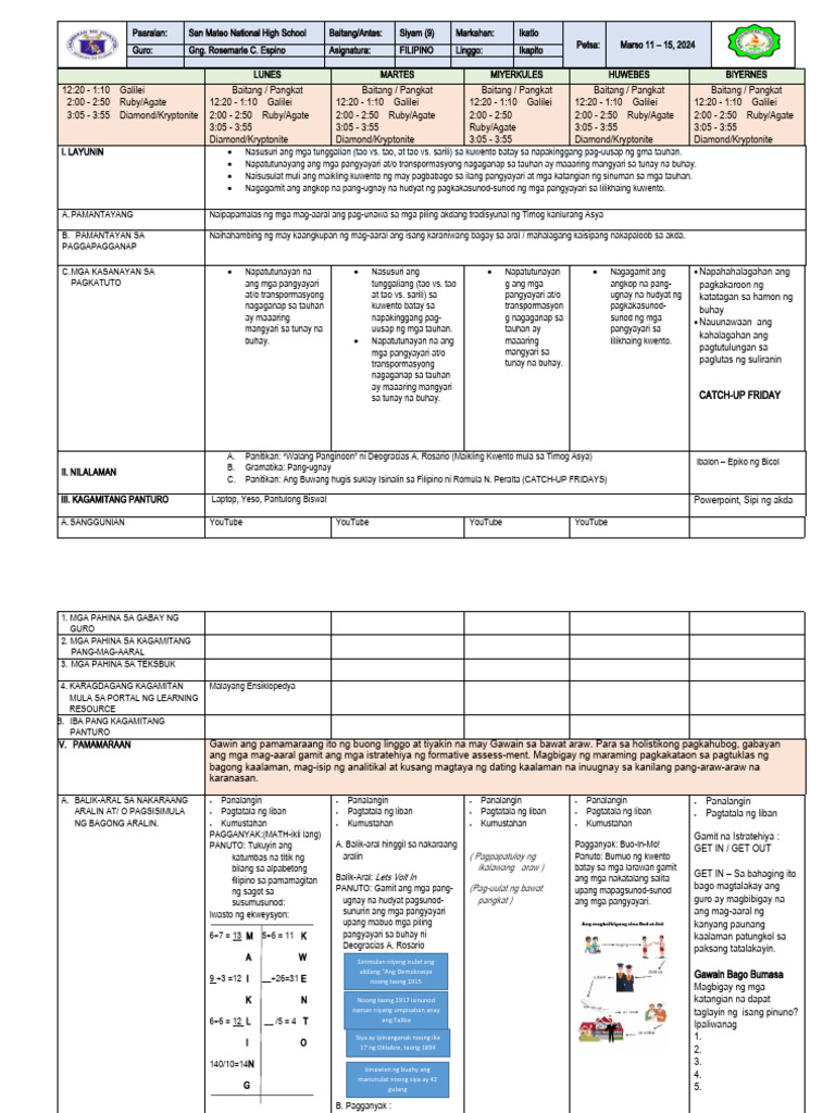 DLL Q3 Aralin 4 MAIKLING KWENTO | PDF