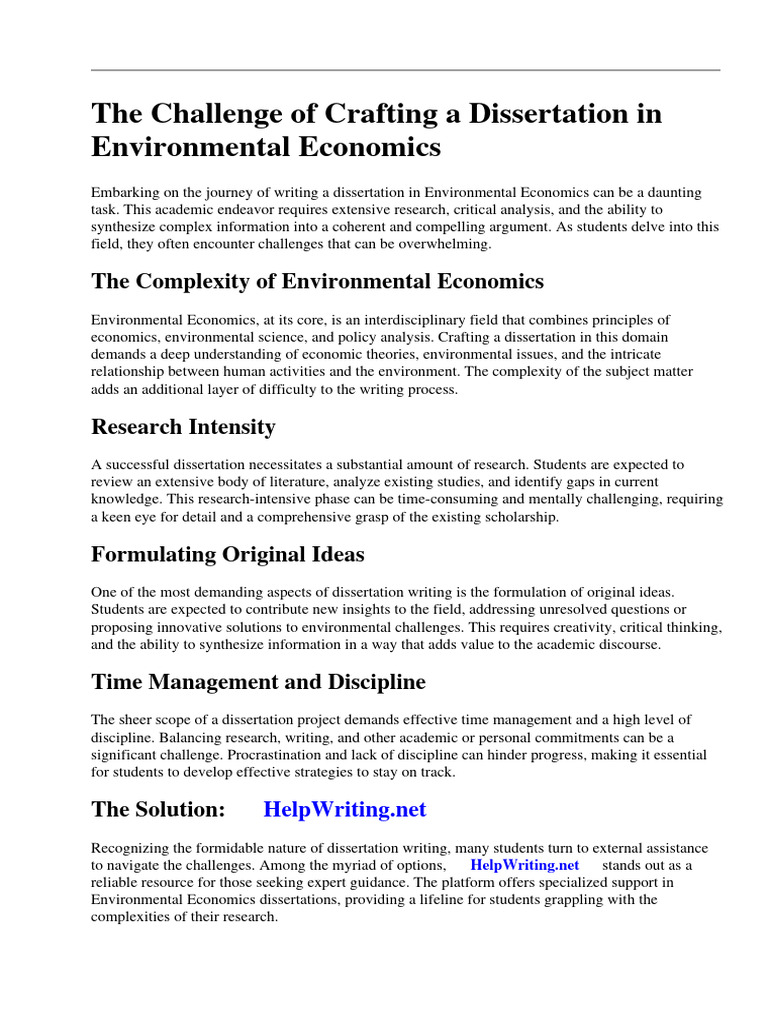Environmental Econ Dissertation Aid | PDF | Economics | Sustainability