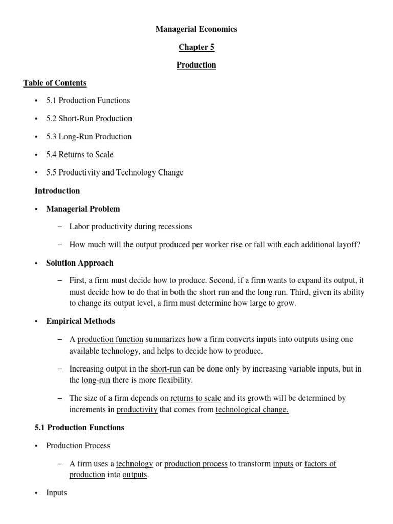 Chapter 5 | PDF | Production Function | Economics