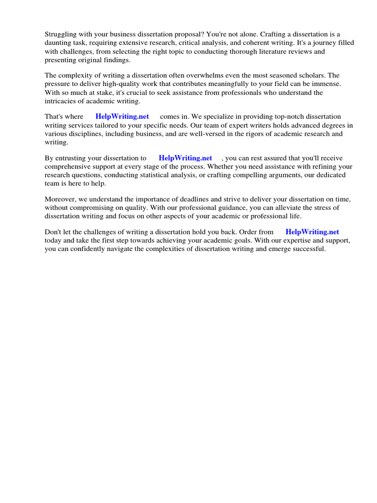 Business Dissertation Proposal Example | PDF | Thesis | Social ...