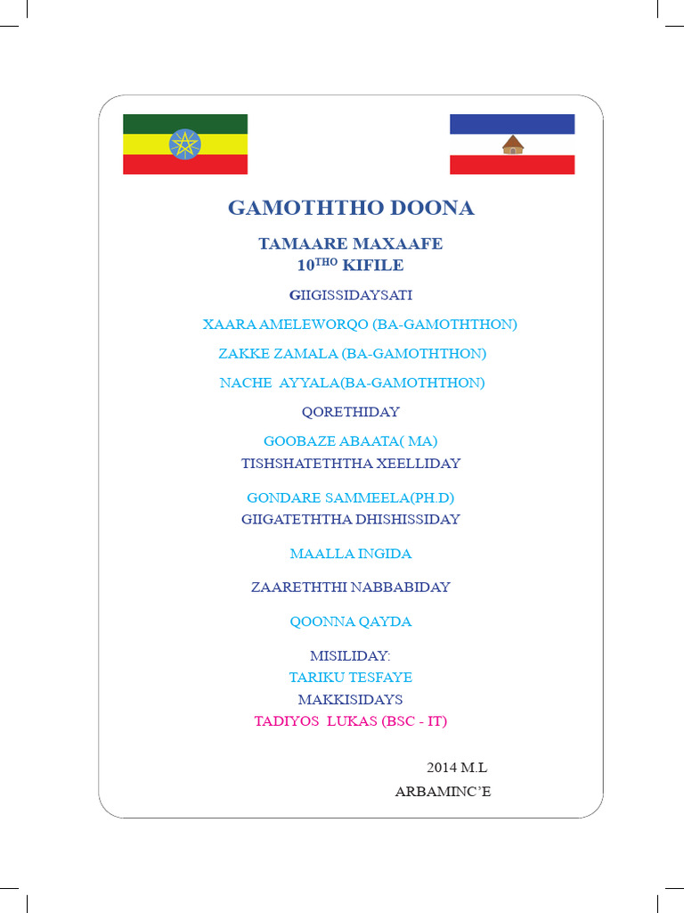 Snnpr-Gamo Zone-Grade 10 - Gamogna - Student Book | PDF