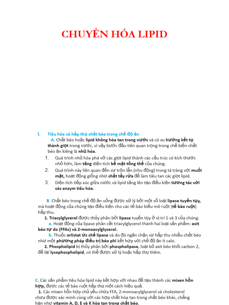 Chuyển hóa lipid | PDF