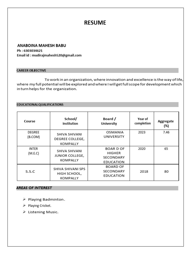 Mahesh Resume | PDF