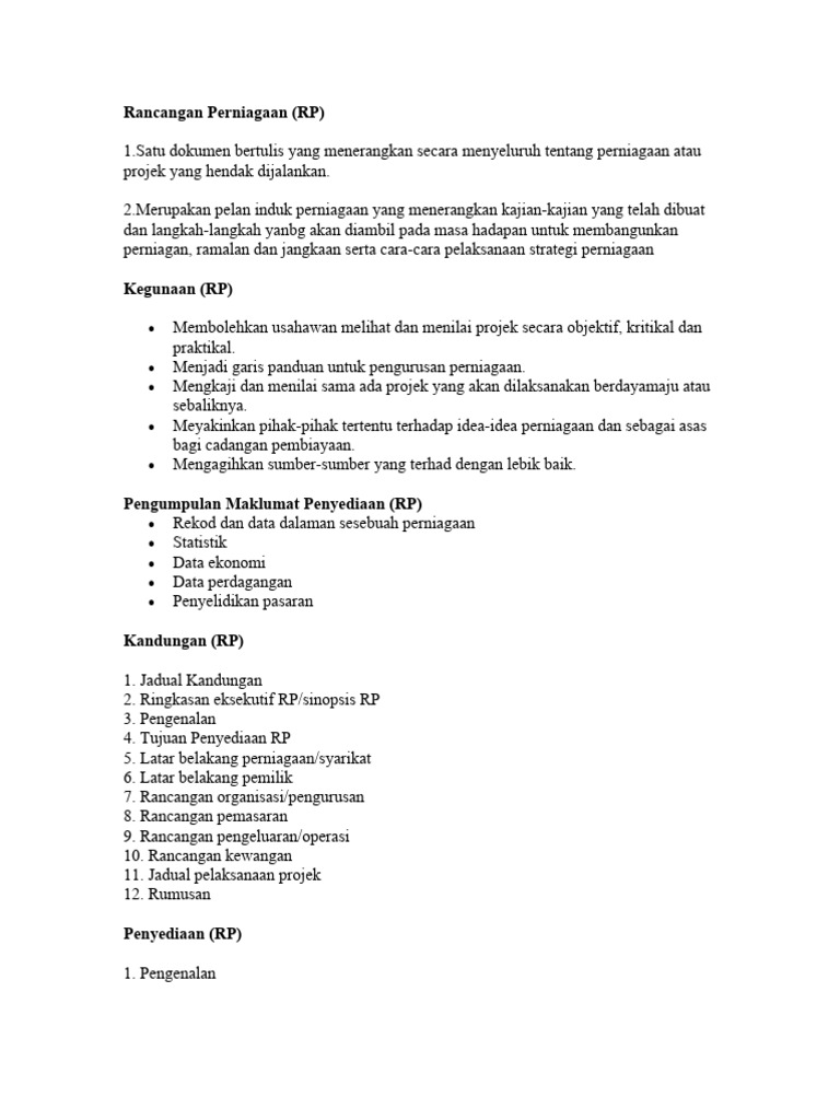 Rancangan Perniagaan | PDF | Bisnis