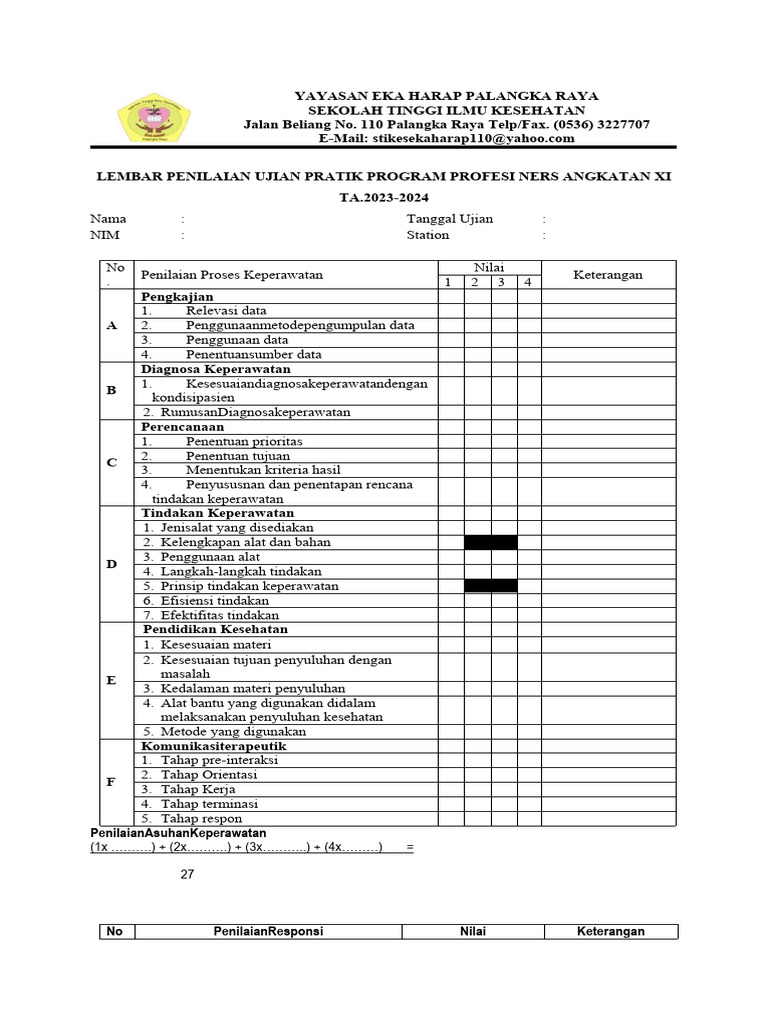 Format Penilaian Ujian | PDF