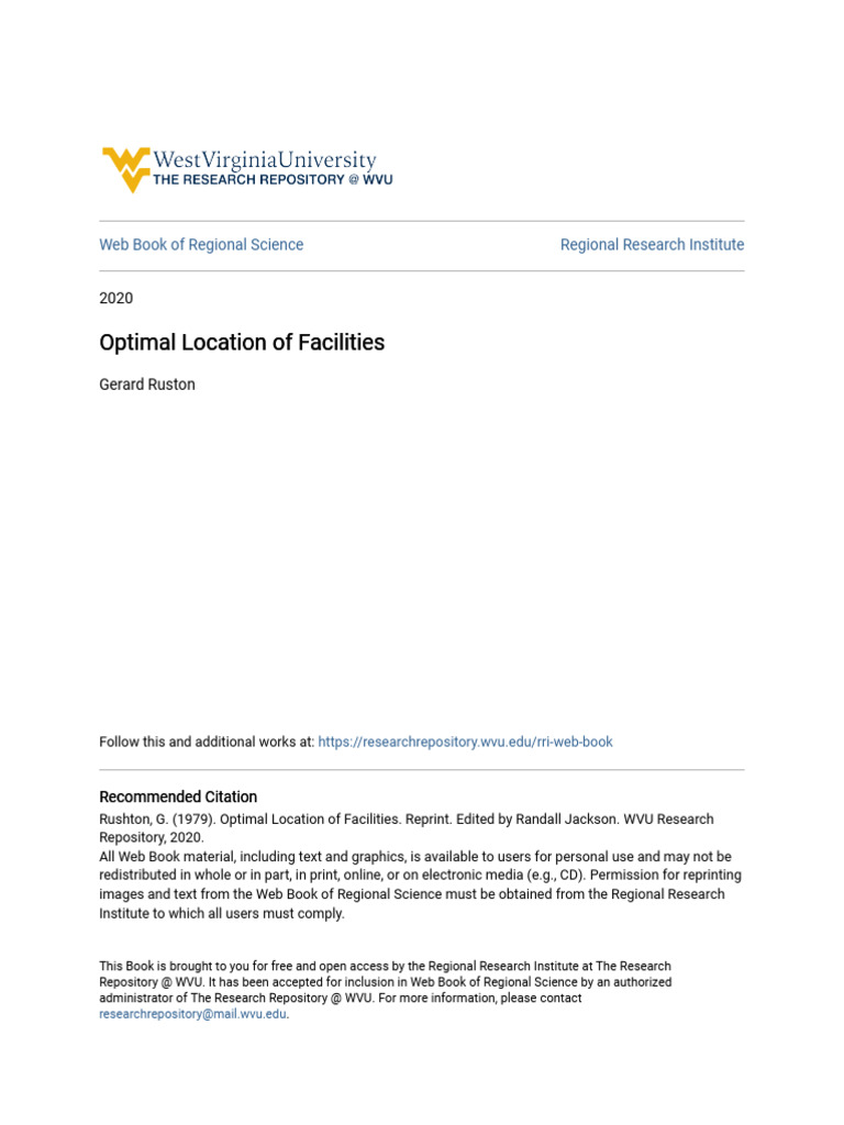 Optimal Location of Facilities | PDF | Mathematical Optimization | Theory