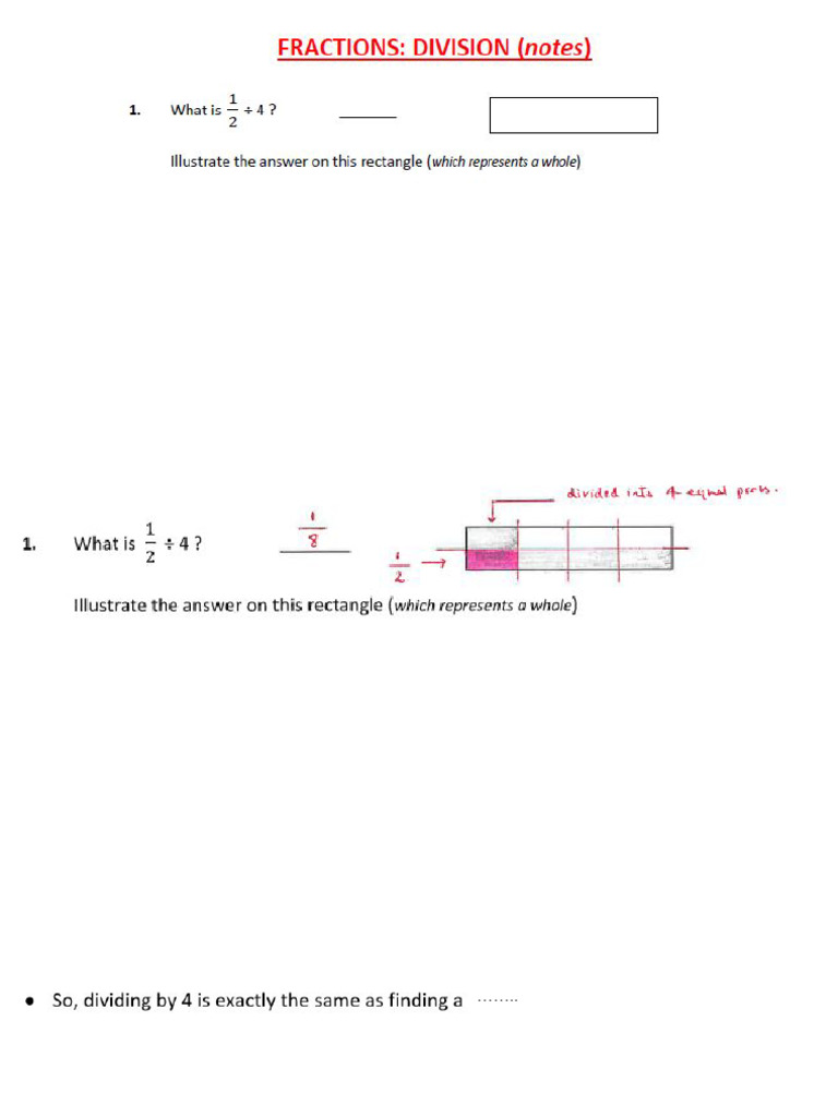 3c. FRACTIONS DIVISION Notes & Exercises | PDF | Mathematics | Arithmetic
