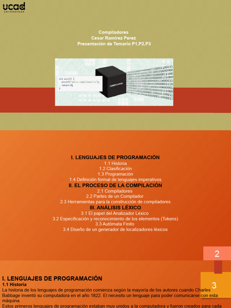Presentacion Cesar Compiladores | PDF | Compilador | Lenguaje de programación