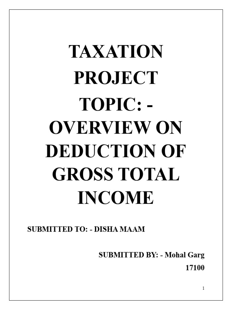 Taxation Project | PDF | Tax Deduction | Taxes