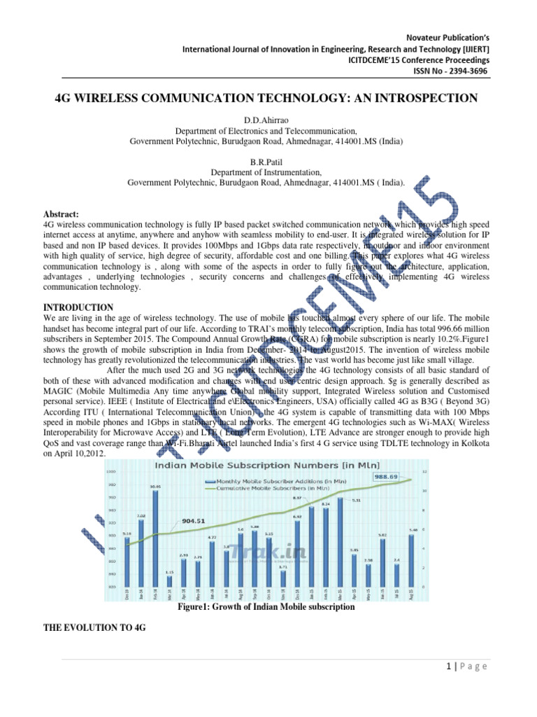 4g Wireless Communication Technology An 3b09c1dd Pdf Orthogonal