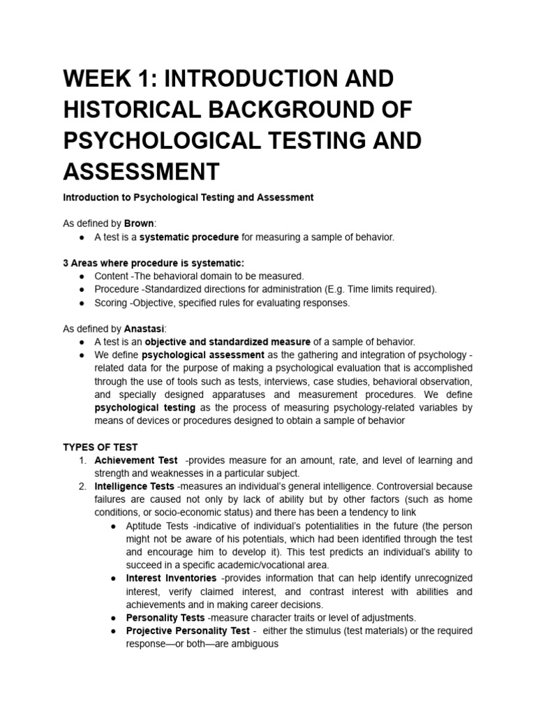 Overview of Psychological Testing Methods | PDF | Linear Regression ...