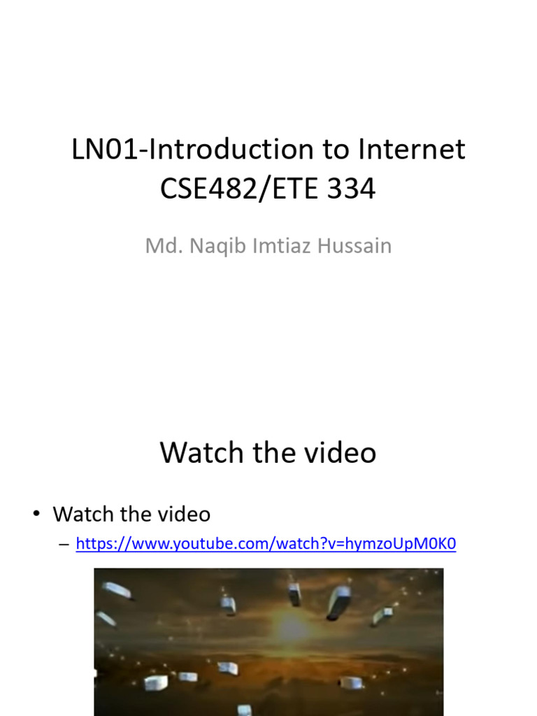 LN01 Introduction To Internet.v1.1 1 | PDF | Computer Network | Router (Computing)