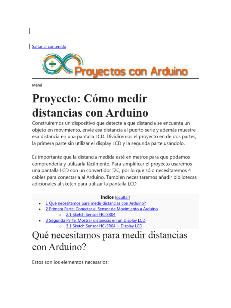 Medir Distancia Con Arduino | PDF | Arduino | Ciencias de la Computación