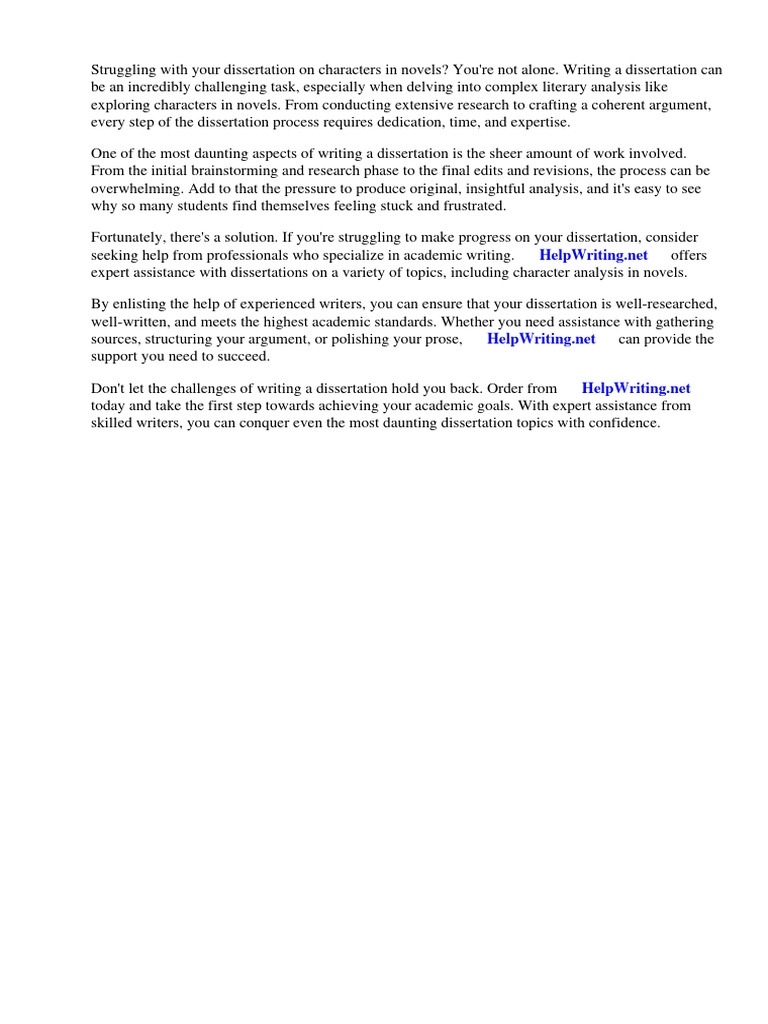 Dissertation Sur Le Personnage Dans Le Roman | PDF | Scribd | Thesis