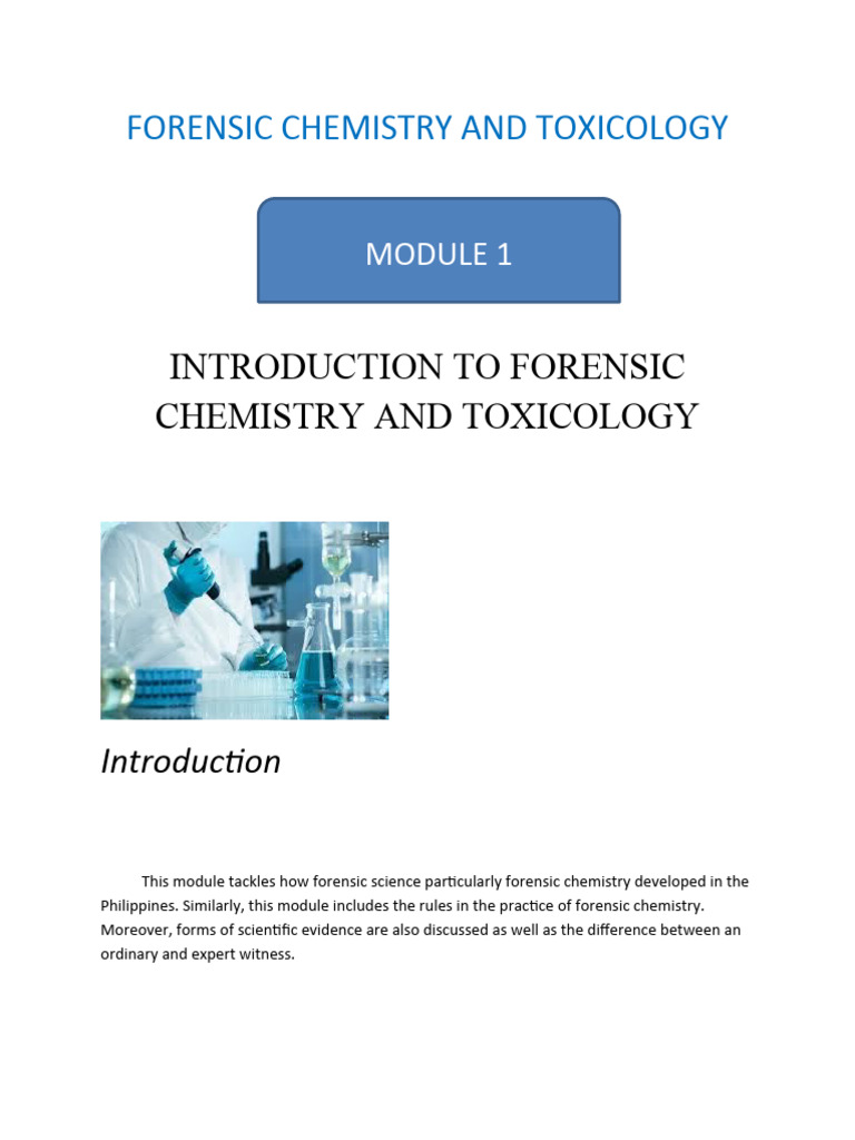 Module 1 Forensic Chem | Download Free PDF | Evidence (Law) | Witness